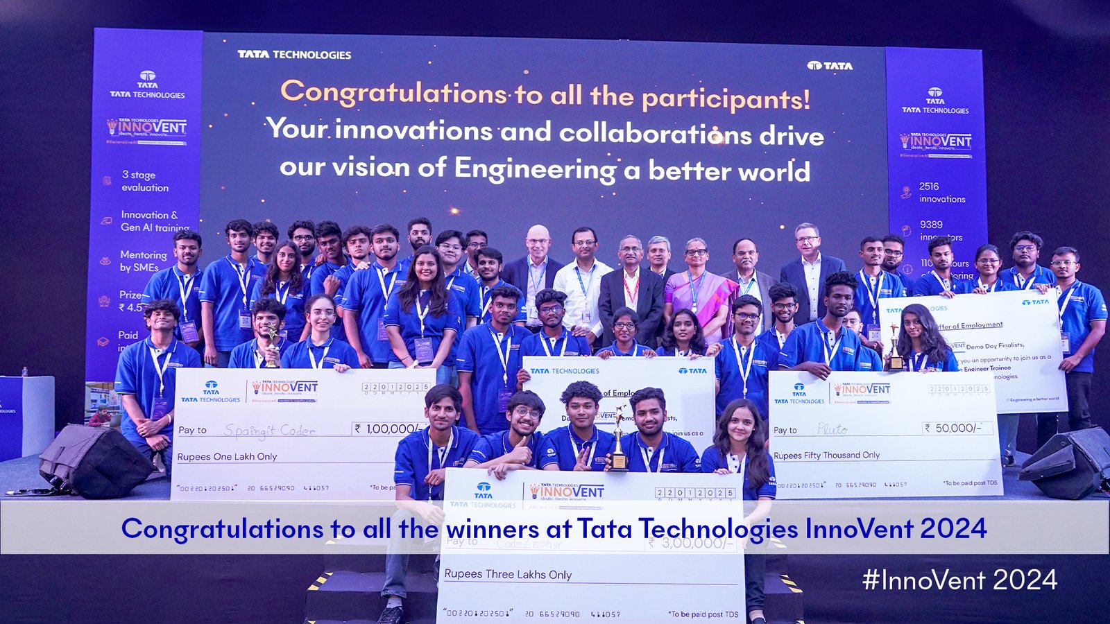 Tata Technologies announces winners of InnoVent 2024 focussed on Generative AI, offers career ...